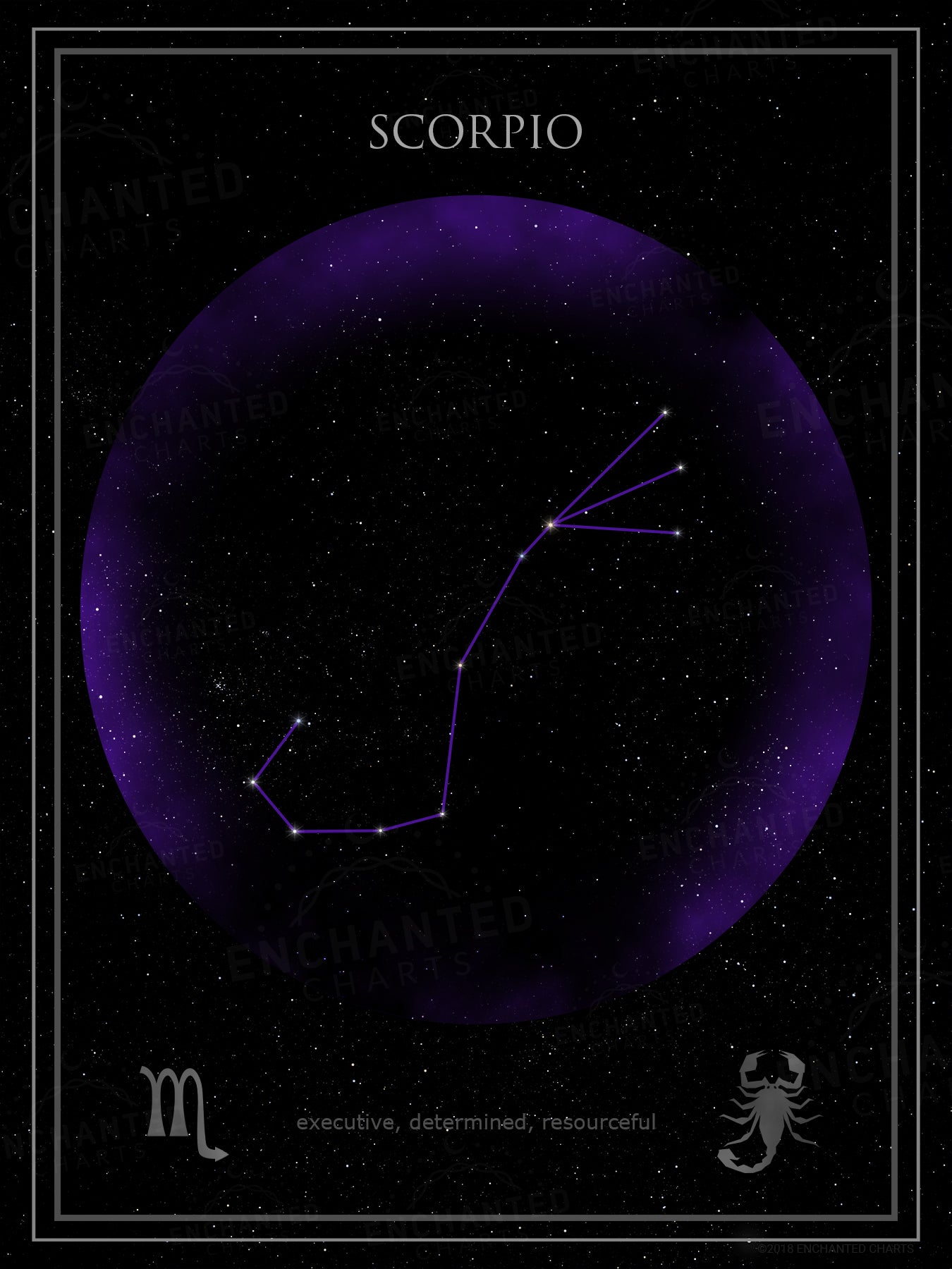 Scorpio Zodiac Sign Star Print – Enchanted Charts